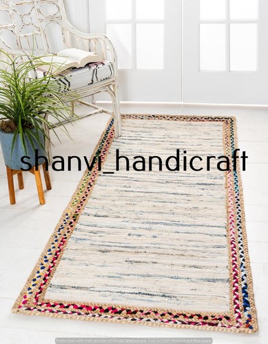 Braided Rug Bohemian Jute Cotton 3x4 Feet Area Rug Living Room Decor ...