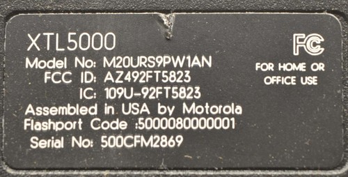 Motorola ASTRO XTL 5000 Digital Mobile Radio with O3 Control Head for ...