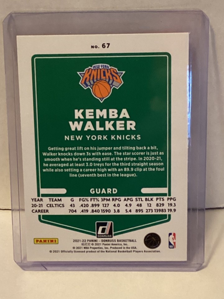 2021-2022 Panini Donruss KEMBA WALKER Orange Laser #67 Knicks | eBay