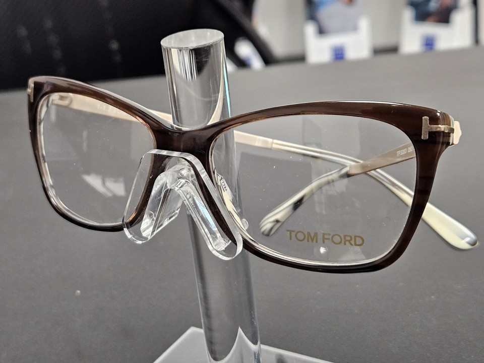 NEW TOM FORD TF 5353 050 BROWN ON IVORY HORN/MATTE GOLD AUTHENTIC ...