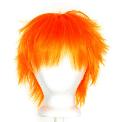 11'' Short Messy Spiky Orange Sherbert Synthetic Cosplay Wig NEW | eBay