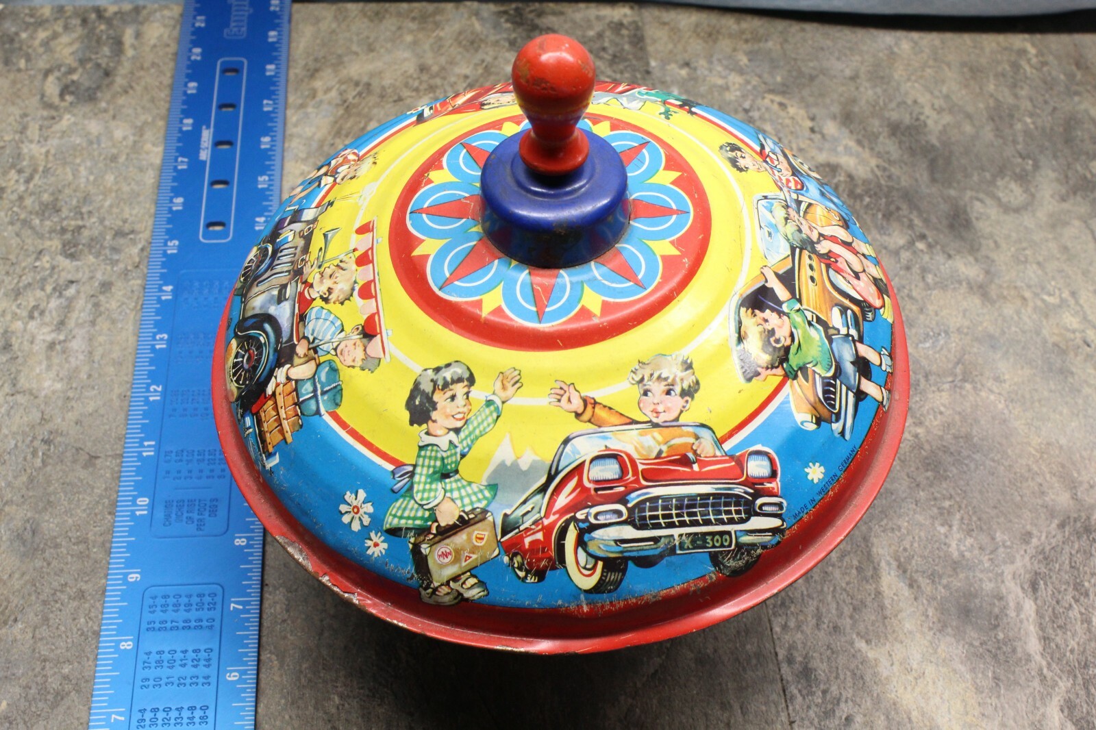 VINTAGE FUNCTIONING METAL 1950'S SPINNING TOP WEST GERMANY 5D1 | eBay