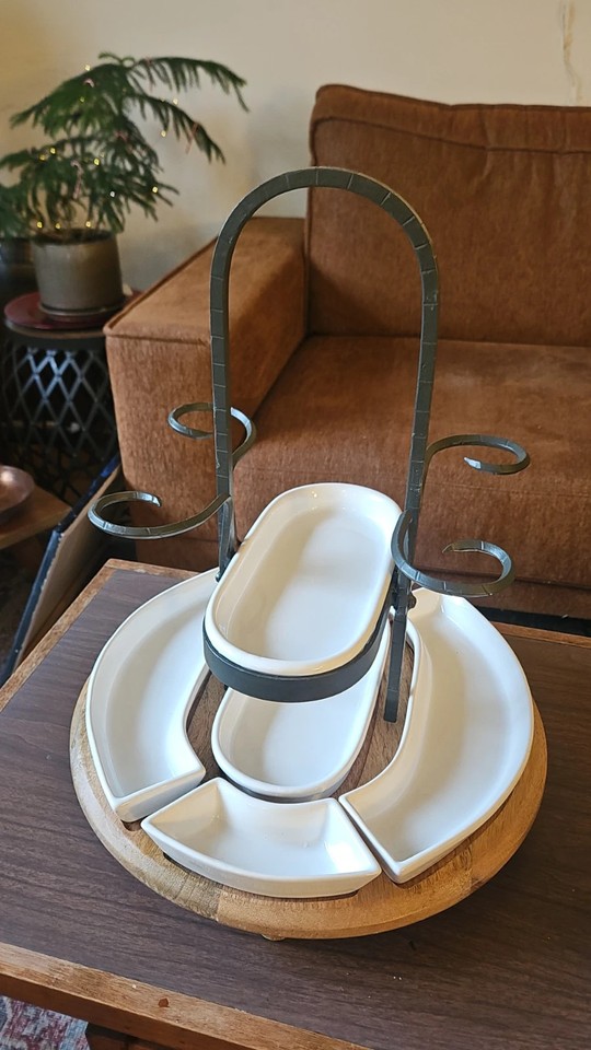 FRONTGATE Weston Wine & Charcuterie Caddy Two-Bottle | eBay