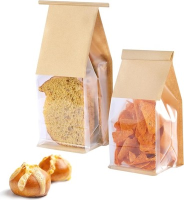50 Pack Cookie Bags Packaging, Small Bakery Bags with Window, Tin Tie ...