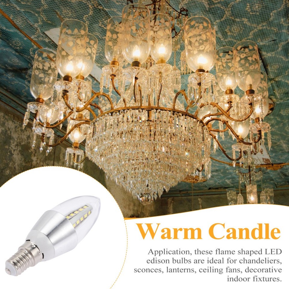 2pcs Candelabra Led Light Bulb E14 Socket 5w Replacement Led Chandelier ...