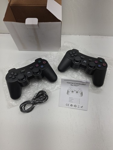 2 CECHZC2U Black Wireless Controllers For PS3 Analog Vibration Feedback ...