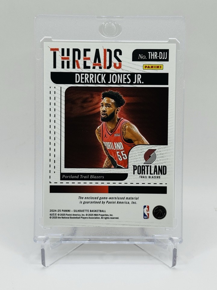Derrick Jones Jr. 2024-25 Silhouette Threads Game-Used No. THR-DJJ | eBay
