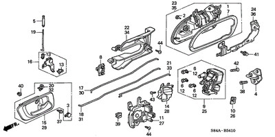 Genuine Honda Handle Assembly R Rear Door (Outer) *B96P* (Eternal Blue ...