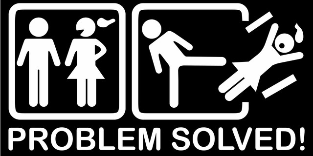 PROBLEM SOLVED! VINYL CUT OUT / OUTDOOR STICKER 6"TALL 12" WIDE | eBay