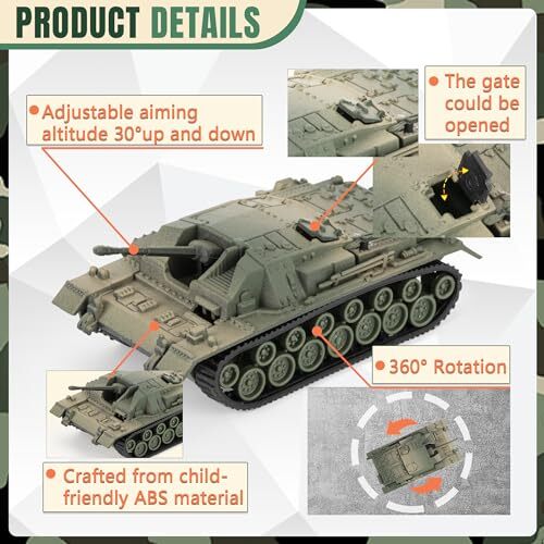 MaozyHomie US Toy Tank and Army Men Toys Playset 2pc Tank-5 Models and ...