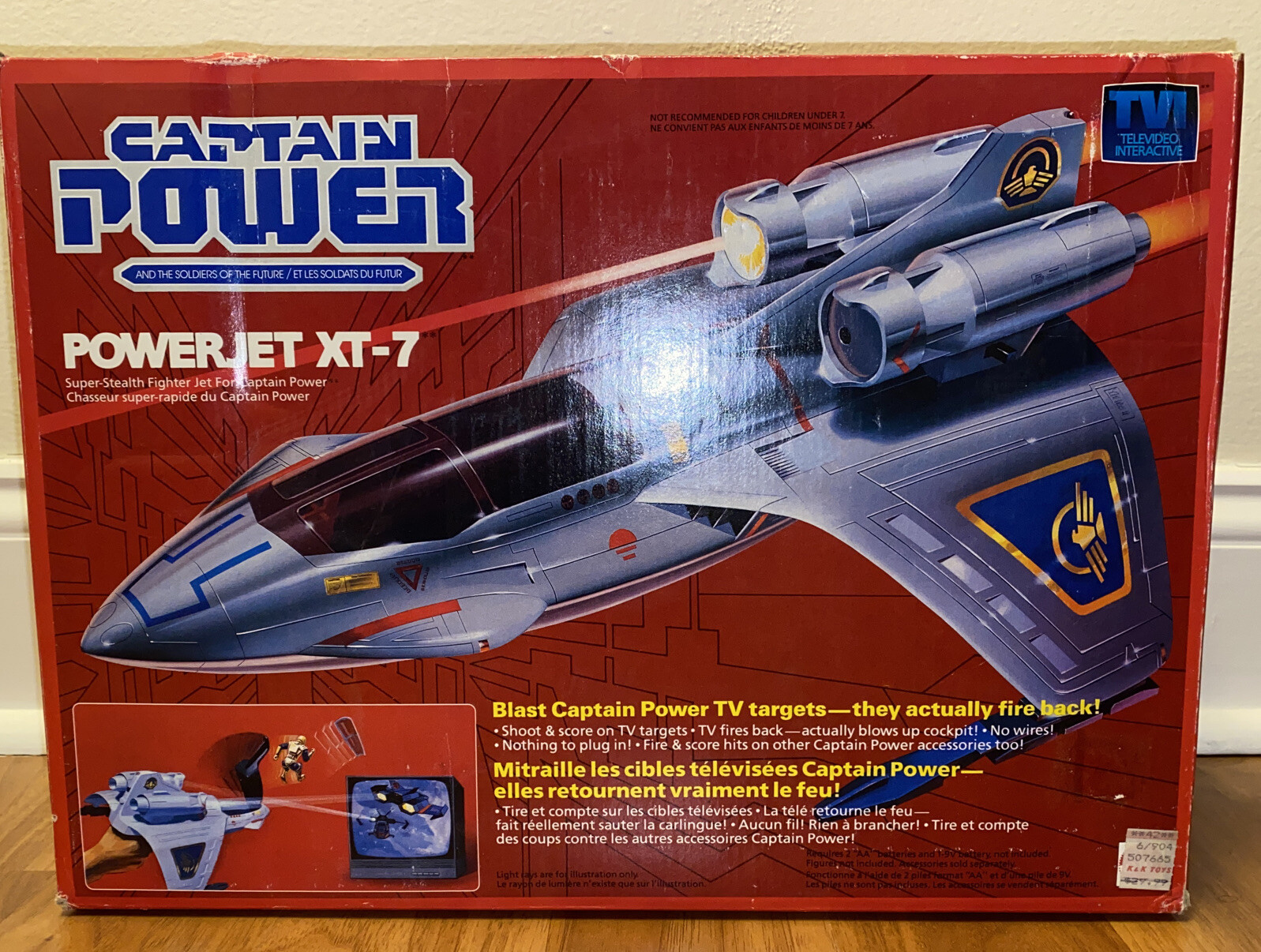 Vintage 1987 Captain Power Power Jet XT-7 In Box Bandai/Mattel Factory ...