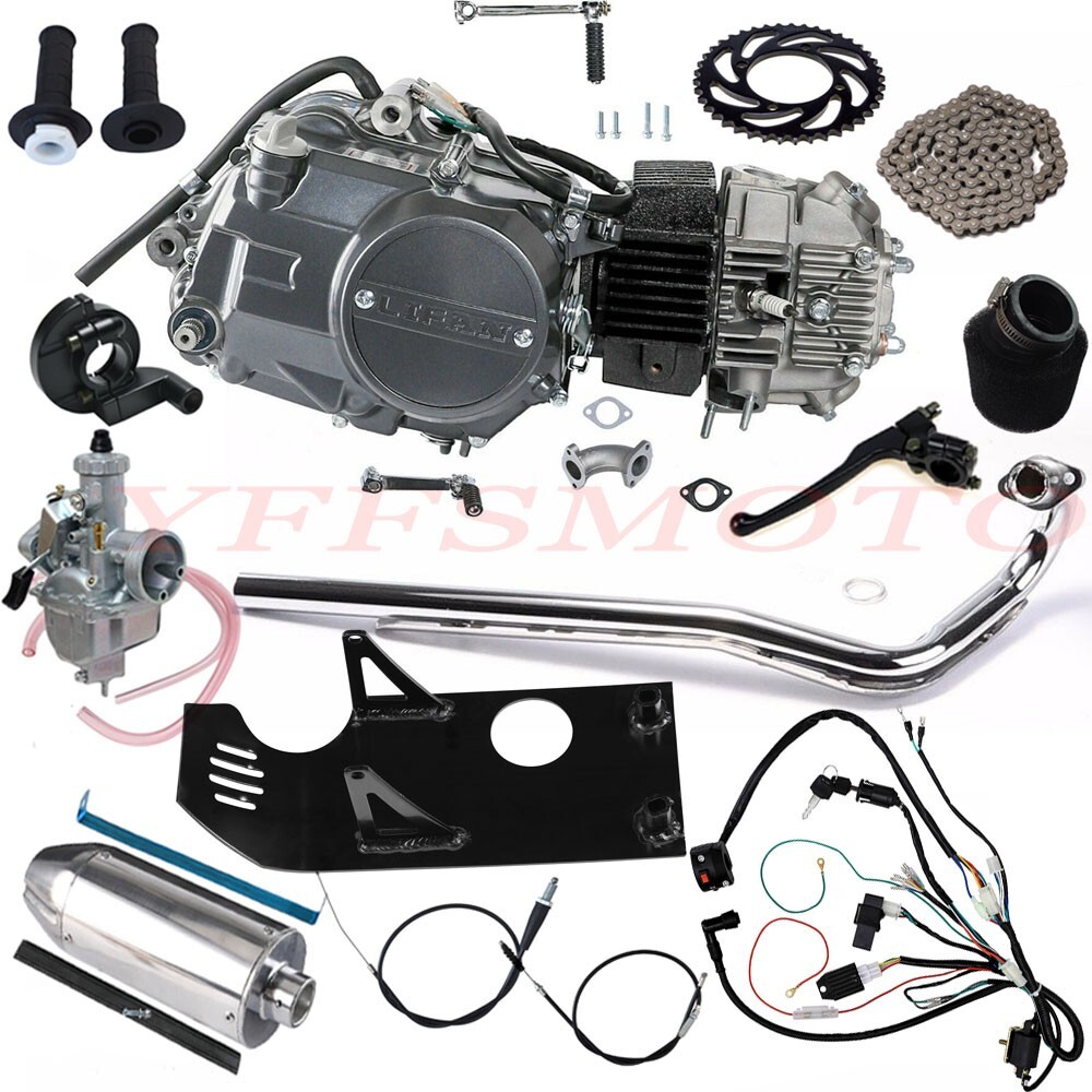 Lifan 125cc Manual Engine Motor Complete Kit for Pit Dirt Bike SSR CT70 ...