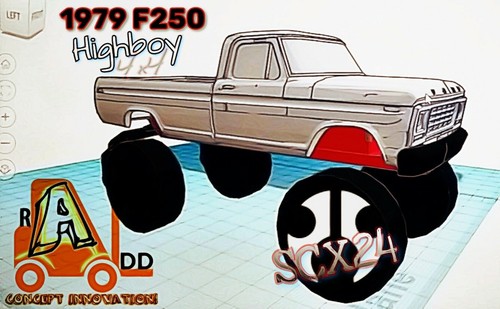 79 Ford Dentside F250 Highboy Axial SCX24 Upgrade Crawler Truck Hard ...