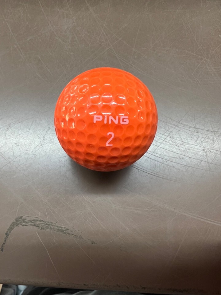 PING GOLF BALL-RARE ORANGE/BLACK PING EYE #2NO LOGO 9.8/10 GRADE NO ...