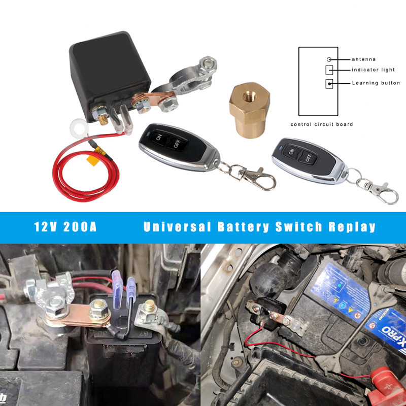 DC12V Universal Car Battery Remote Battery Disconnect Isolation Relay ...