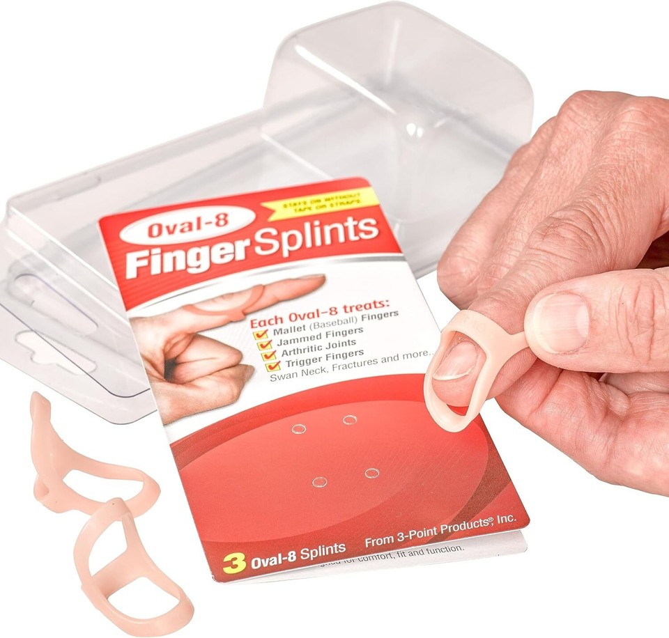 Waterproof Oval-8 Finger Splints - 3 Sizes for Mallet Finger and ...
