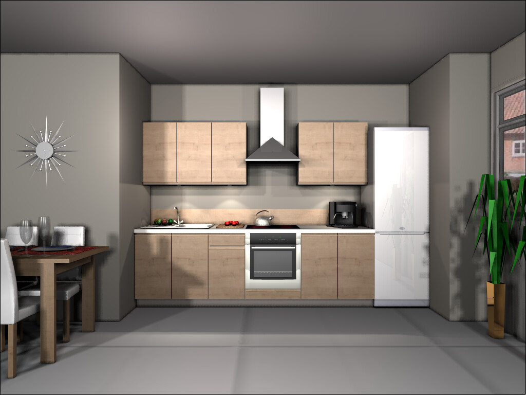 Handleless kitchen units set William, kitchen set, high quality oak ...