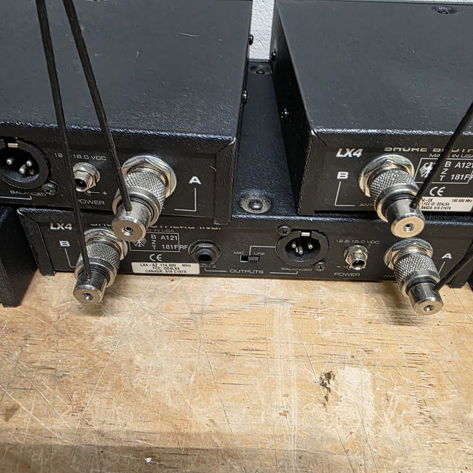 Lot of 5 Shure LX4-AZ 174.500 mHz Marcad Diversity Wireless Microphone ...