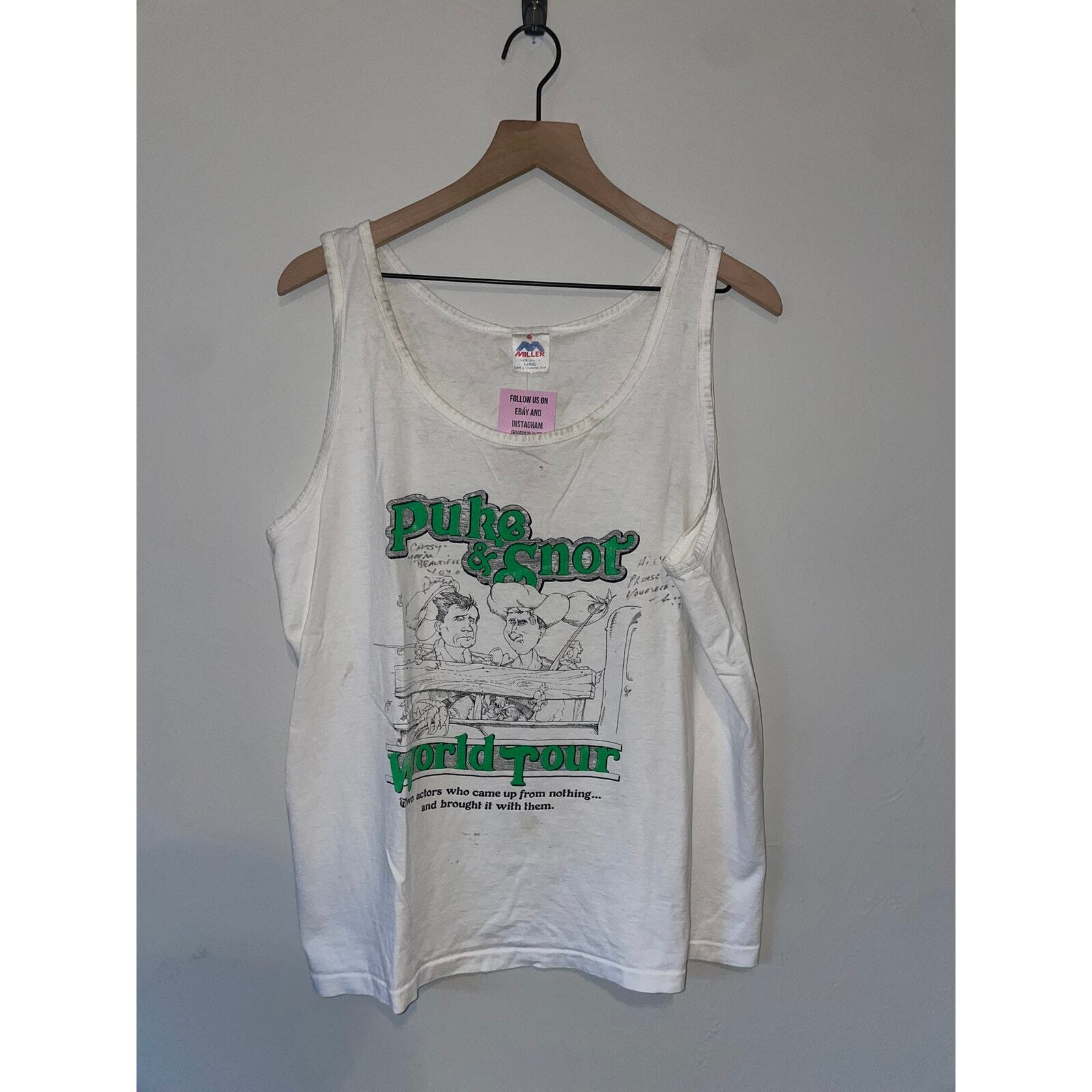 90s Vintage Puke & Snot World Tour Graphic White Tank… - Gem