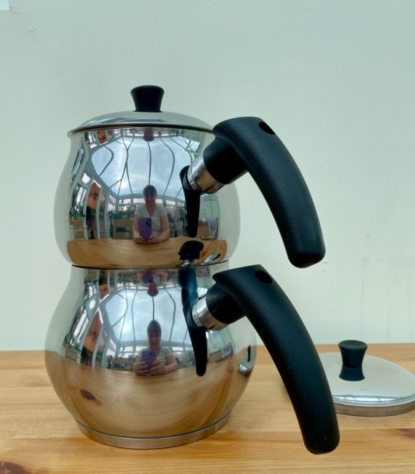Traditional Teapot Stainless Steel Caydanlik Turkish Double Kettles XS ...