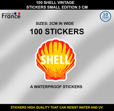 SHELL AUTOCOLLANT WATERPROOOF STICKERS SMALL SIZES 3CM VINYLE ORIGINAL ...