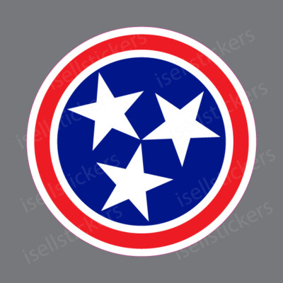 FL-15005-3 inch TN Tristar Tennessee Tri Star Flag Window Decal Bumper ...