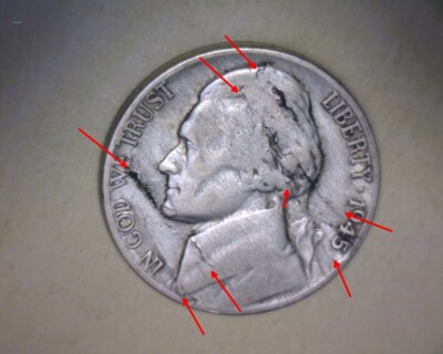 1945 P JEFFERSON "WAR NICKEL",🌟 LAMINATED OBVERSE🌟SILVER🌟 US ERROR COIN | eBay