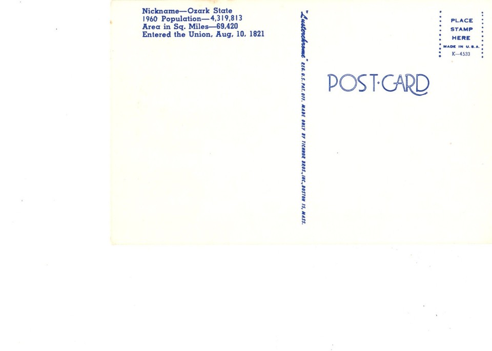 Greetings From Missouri, Map Postcard | eBay