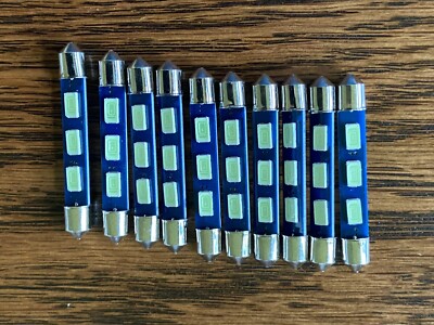 10 New Cool Blue 43mm Festoon Lamp LED Light Bulbs McIntosh MR71 MR73 ...