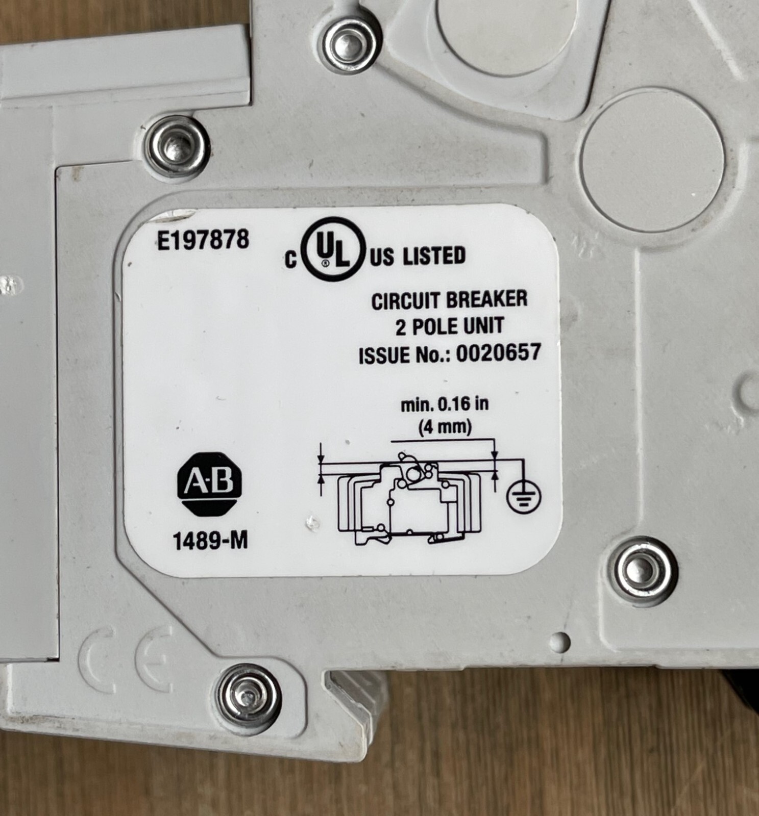 ALLEN BRADLEY 1489-M E197878 CIRCUIT BREAKER 2 POLE W/1489-AMRA3 ...