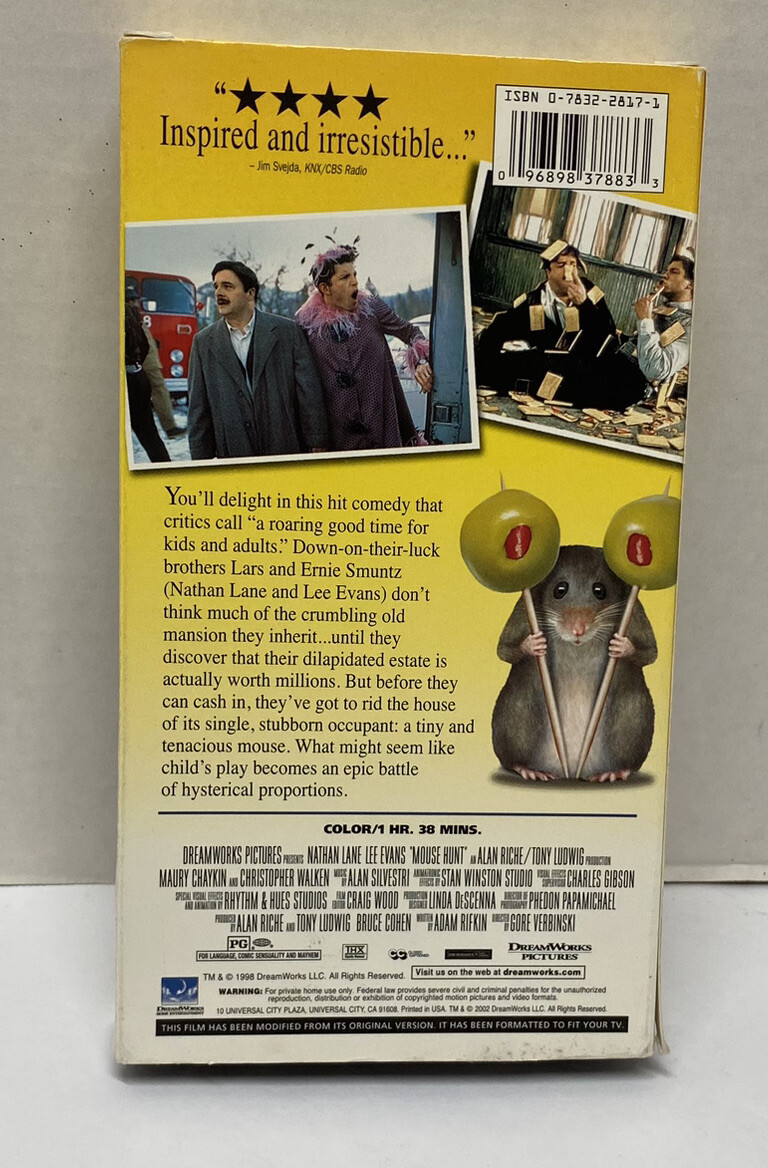Mouse Hunt VHS 1998 Nathan Lane Funny Family Movie TESTED | eBay
