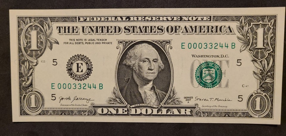 2017A $1 Dollar Bill Uncirculated Rare Low Serial Number Consecutive ...