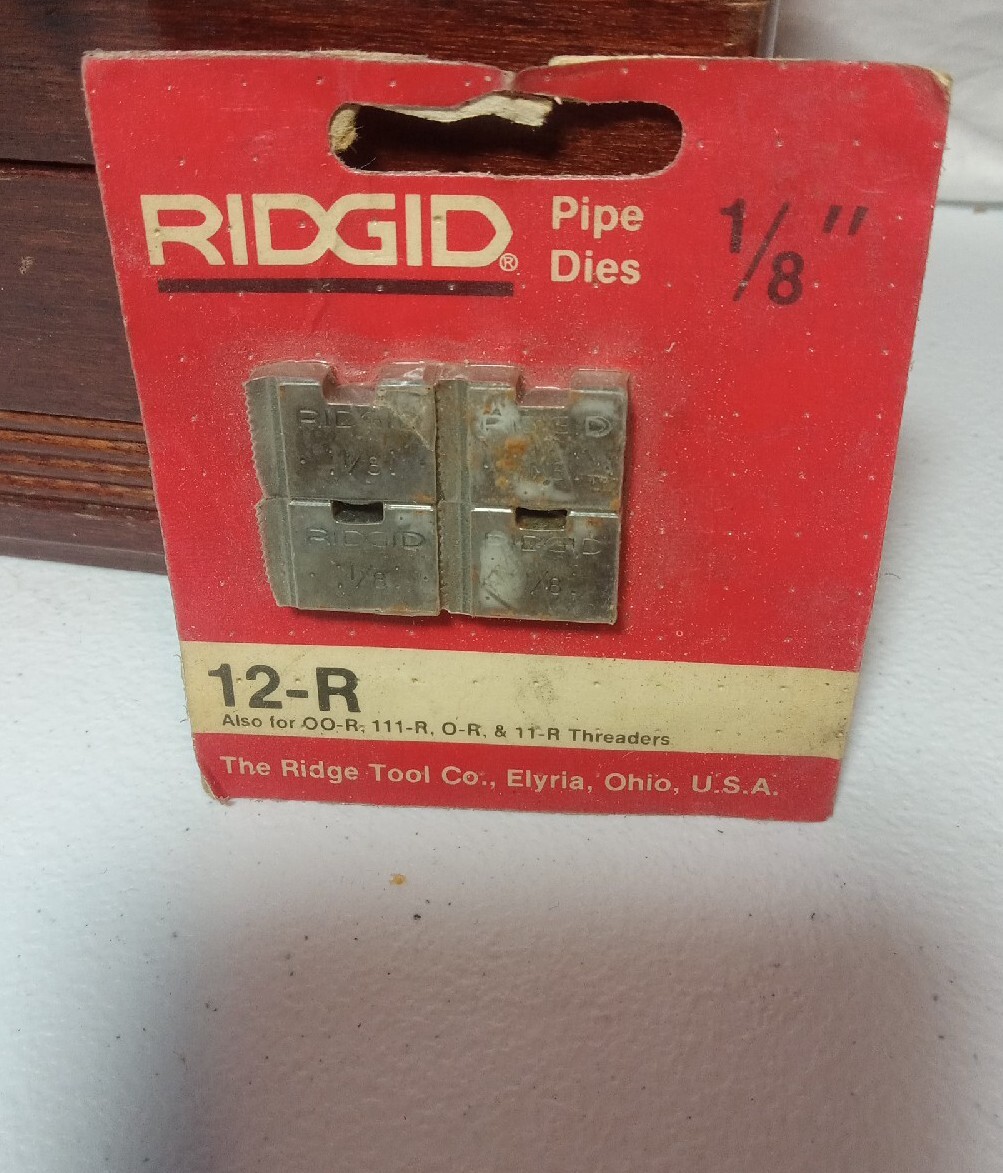 Ridgid 12R 1/8" Pipe Dies Replacement Threaders | eBay