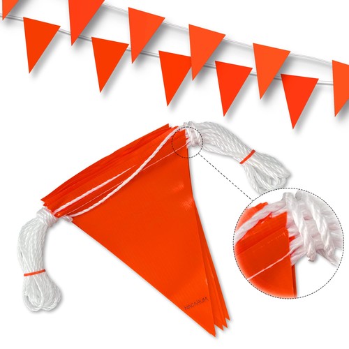 102FT Fluorescent Orange OSHA Perimeter Marking Flags String for Hazard ...