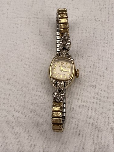 VINTAGE LADY ELGIN 14 KT GOLD & DIAMOND WRIST WATCH Working | eBay