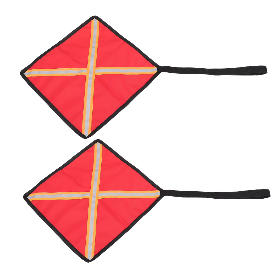 2Pcs Kayak Safety Flag 30X30Cm High Visibility Reflective Red Flag for ...