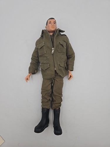 Hasbro GI JOE 12" Figure 1964 w Overcoat - Dark Hair Face Scar RARE 12 ...