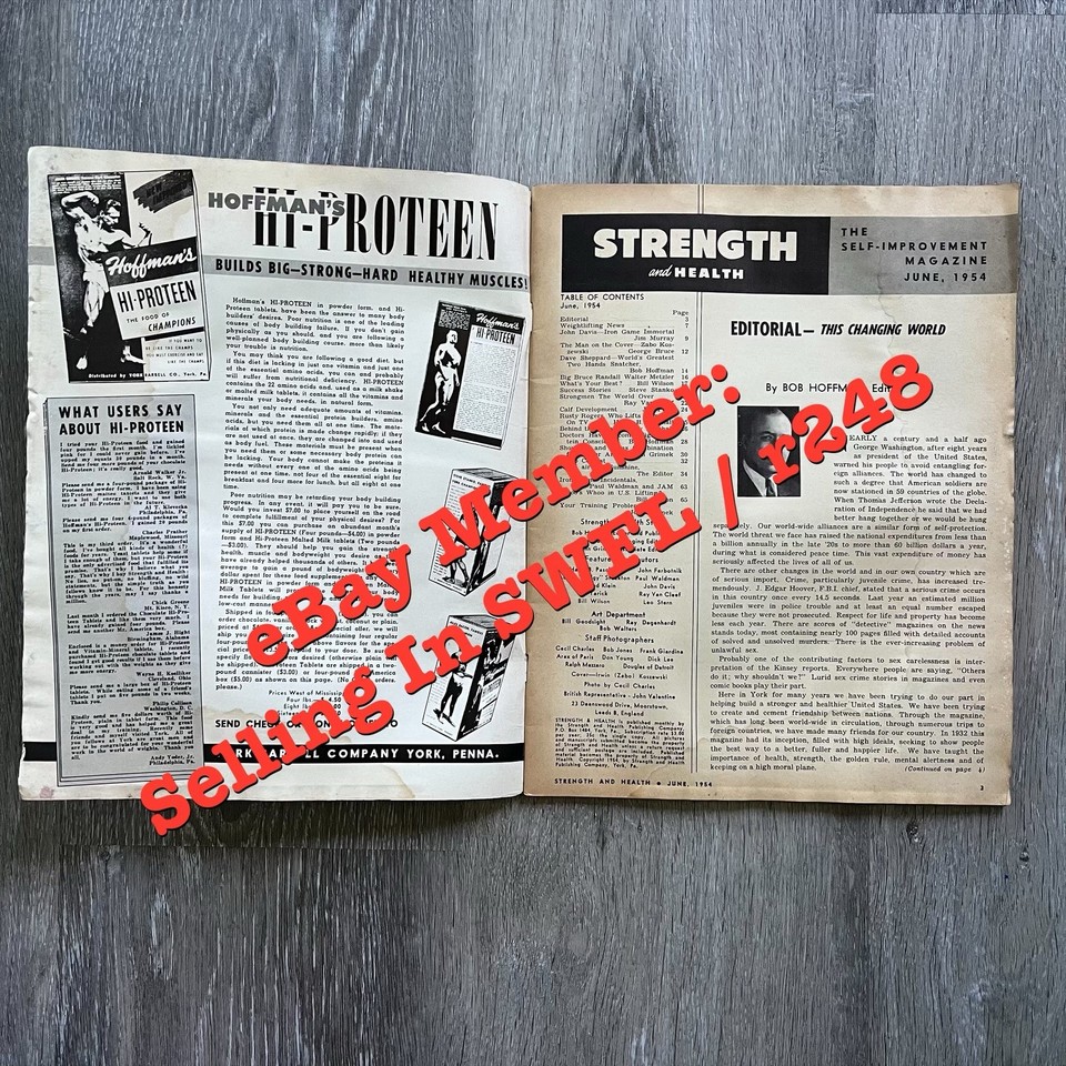 STRENGTH & HEALTH Magazine IRVIN ZABO KOSZEWSKI + JOHN DAVIS JUN 1954 ...
