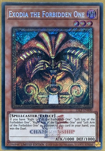 Yugioh! Exodia the Forbidden One EMBLAZONED SECRET 25LP-EN000 WORLD ...