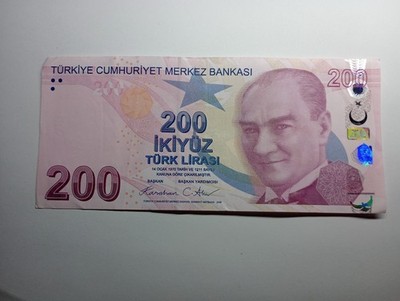 Turkey 200 Lira 2009 Very Good Condition Circulated Banknote World ...