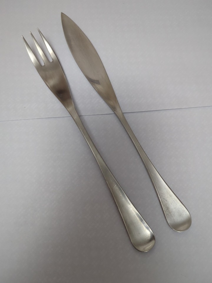 Boxed Old Hall Alveston 6 Fish Knives And Forks Stainless Steel | eBay UK