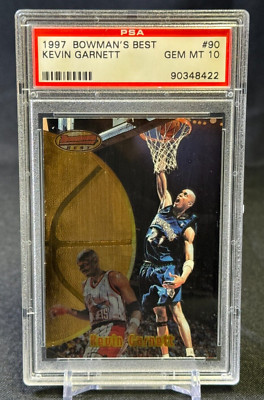 Kevin Garnet 1997 Bowman's Best Basketball 90 PSA 10 GEM MINT POP 9 ...