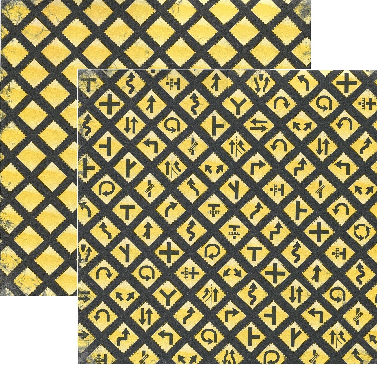 1 sheet Scrapbook Paper ROAD SIGNS-WHICH WAY? Reminisce RSI-008 Double ...