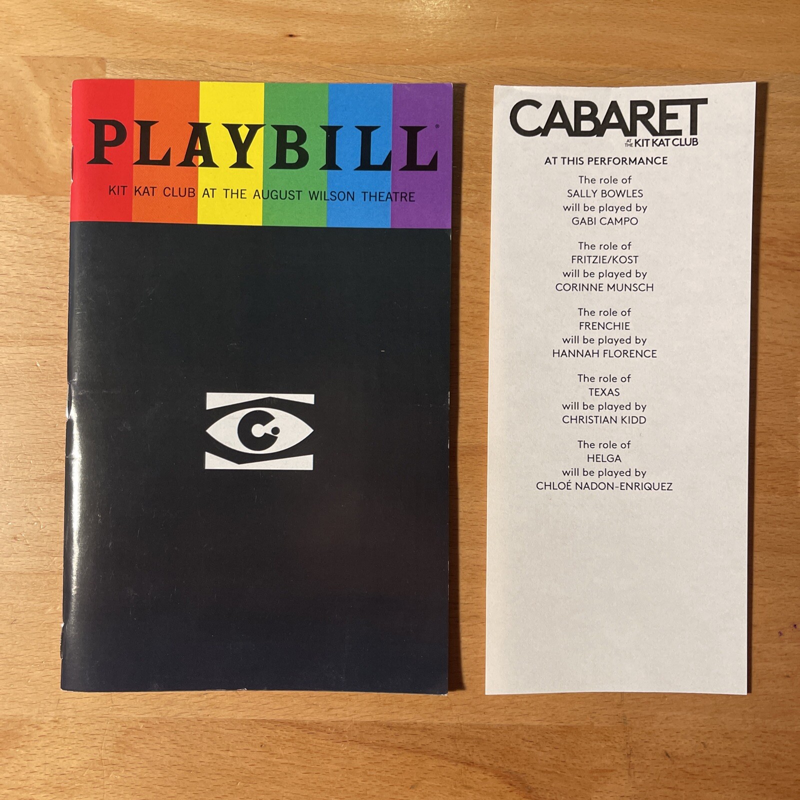 CABARET June 2024 Broadway PRIDE Playbill & Multi-Understudy Slip! GABI ...