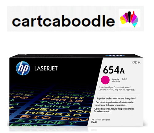 HP Genuine 654A CF333A MAGENTA Toner - For HP Enterprise M651 - 15,000 ...