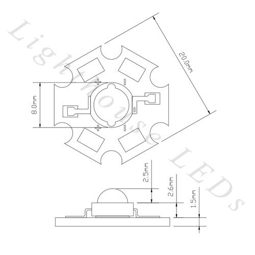10 x LED 1 Watt Red Star Super Ultra Bright Wide Angle High Power LEDs ...