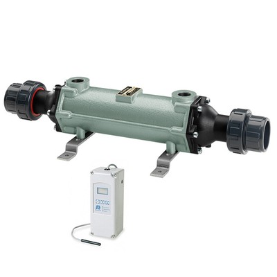 400,000 BTU Titanium Salt Water Pool Heat Exchanger w/Temperature ...