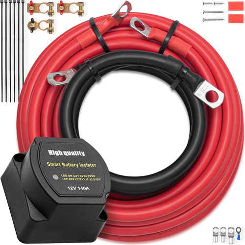 Dual Battery Isolator Kit 12V 140Amp IP-67 Waterproof Rating VSR ...