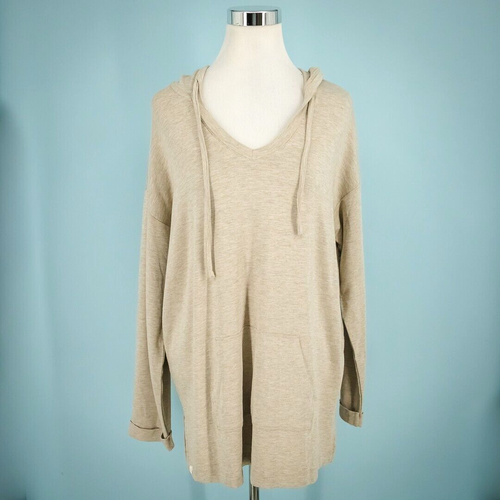 Barefoot Dreams Malibu Collection Size XL Tan Hoodie Long Sleeve Knit ...