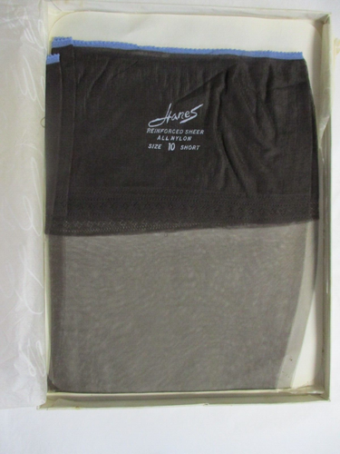 1PR VINTAGE HANES 415 REINFORCED SHEER RHT NYLON STOCKINGS SIZE 10 ...